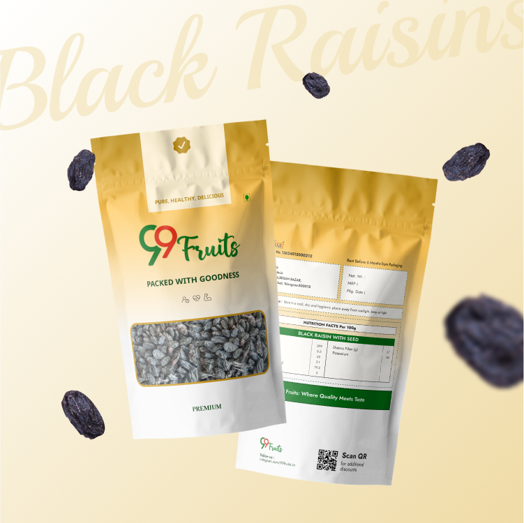 Premium Black Raisins with seeds – 99Fruits
